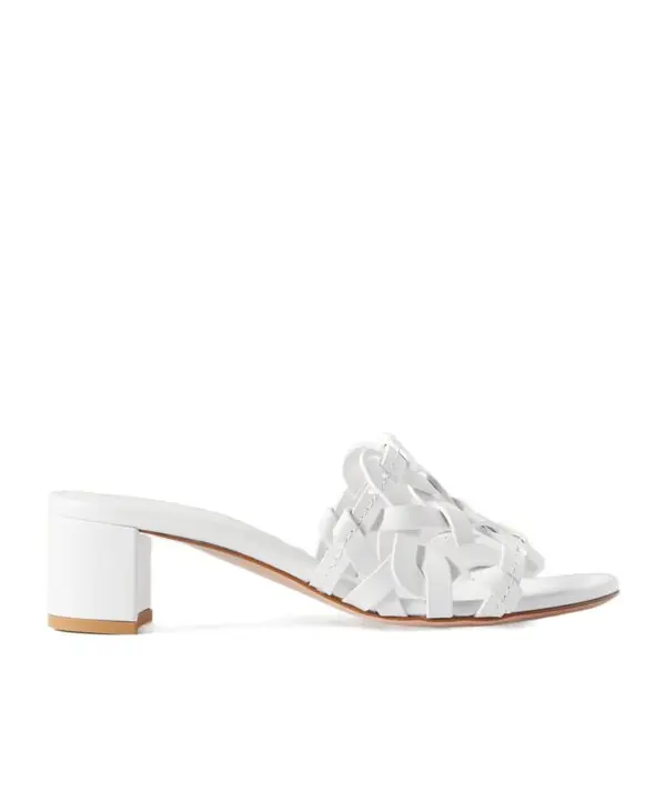 GIANVITO ROSSI 55mm Leather Block Heel Sandals