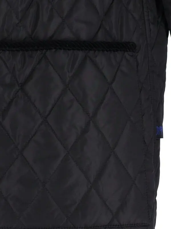 Burberry Quilted Long Sleeve Jacket With Patch Pockets - Black