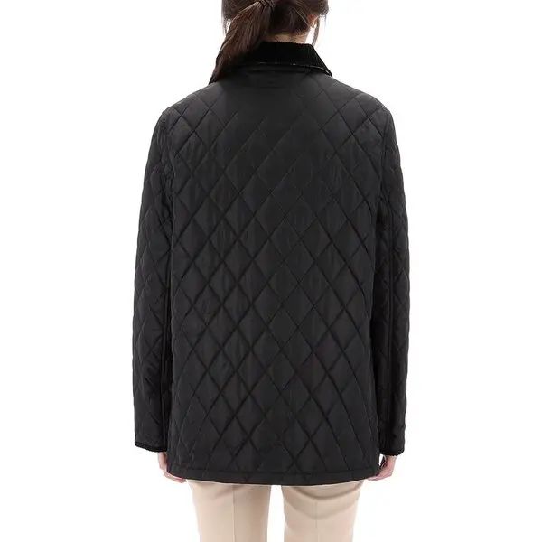 Burberry Quilted Long Sleeve Jacket With Patch Pockets - Black