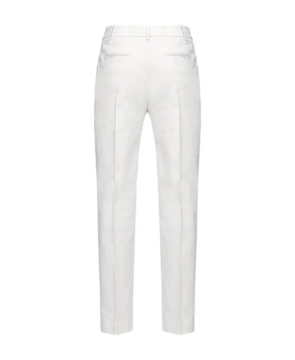 Pinko Cropped Straight-leg Trousers With Belted Waist - White