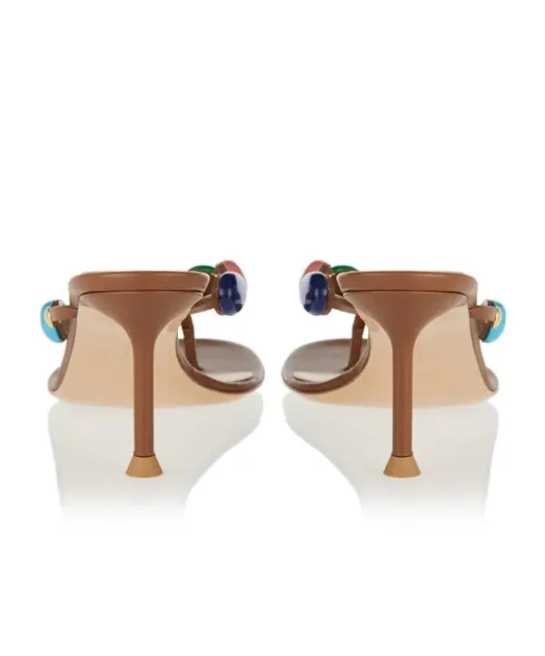 GIANVITO ROSSI Embellished Round Toe High Heel Sandals