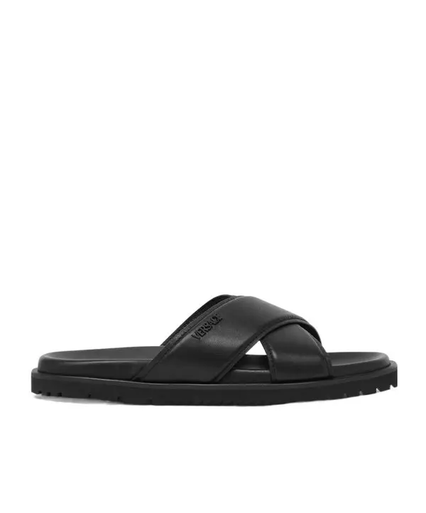 Versace Embossed Logo Open-toe Slides