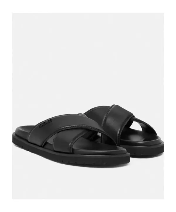 Versace Embossed Logo Open-toe Slides