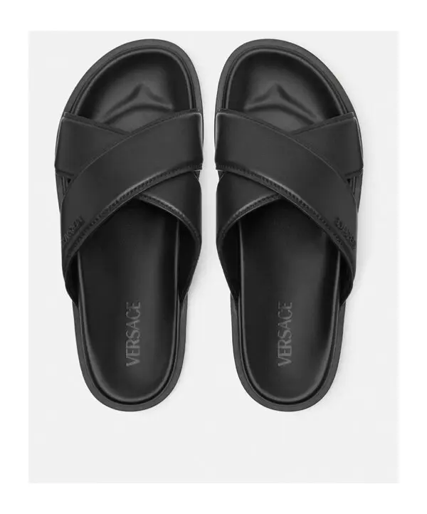 Versace Embossed Logo Open-toe Slides