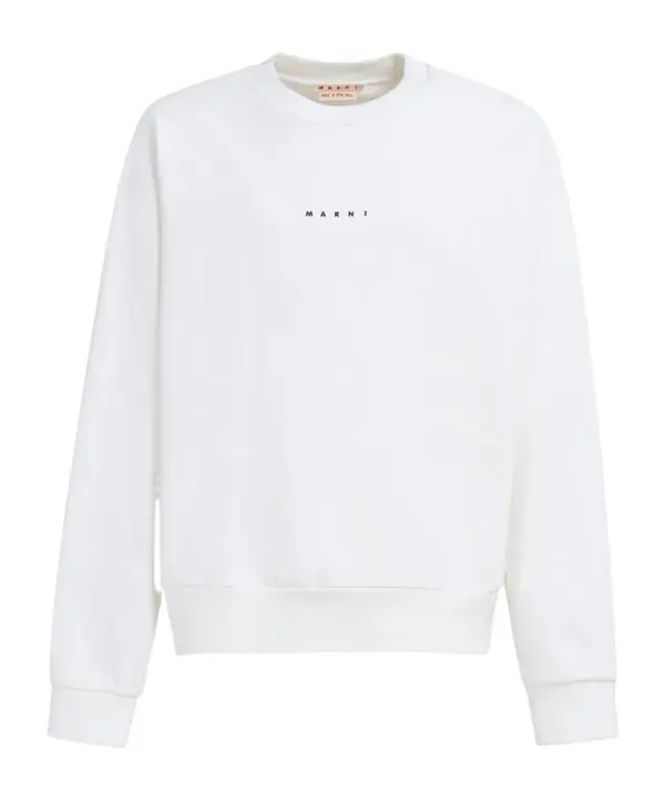 Marni Logo Printed Crewneck Sweatshirt - White