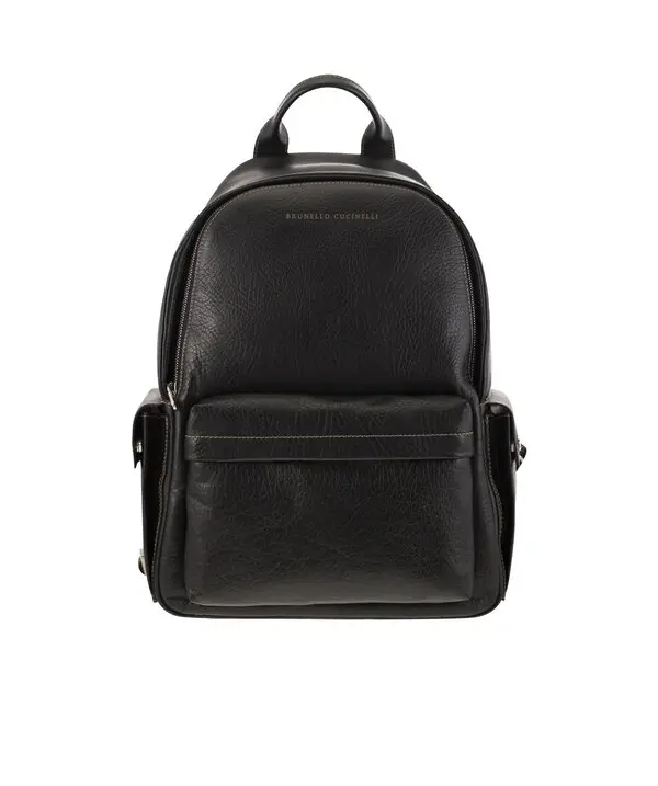 Brunello Cucinelli Logo Printed Backpack - Black