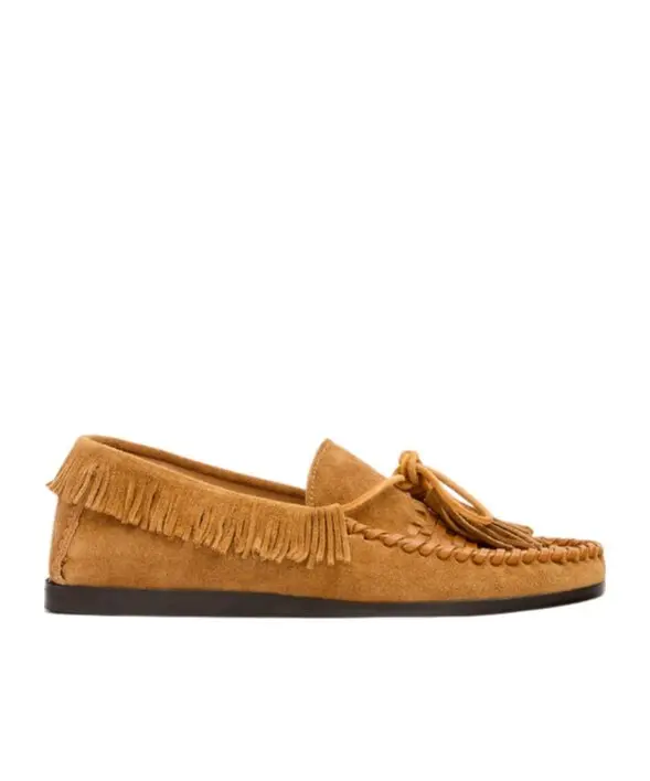 Isabel Marant Étoile Fitza Loafers With Graphic Woven Detail - Cognac Brandy