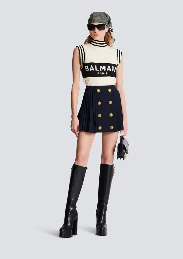 Balmain Embellished Pleated Skirt