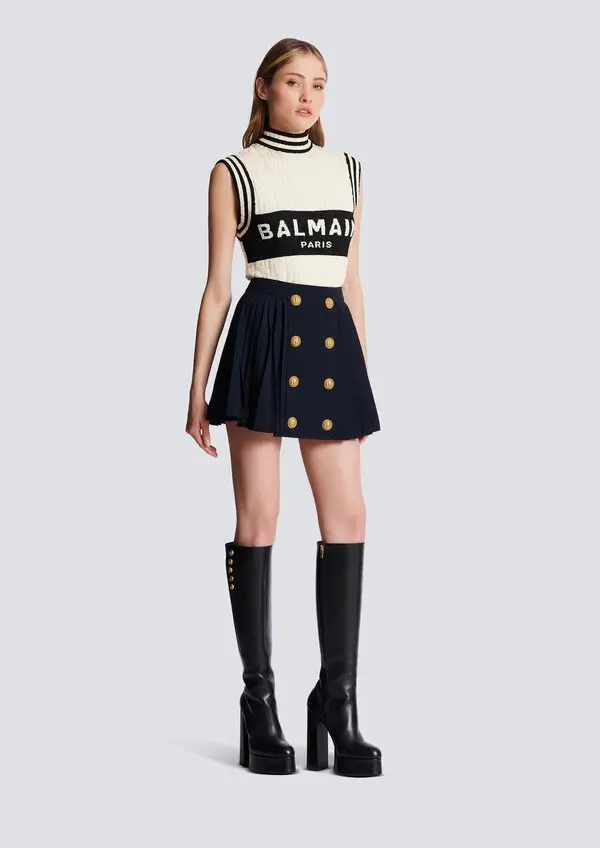 Balmain Embellished Pleated Skirt