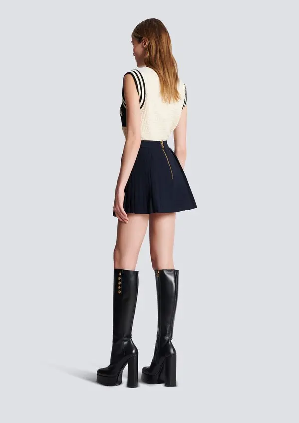Balmain Embellished Pleated Skirt