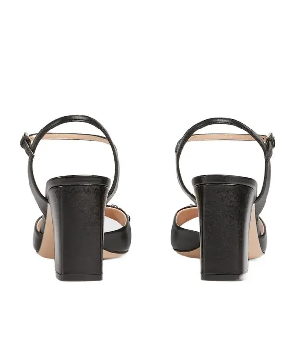 Gucci Horsebit Detailed Open Toe Sandals - Black
