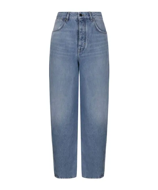 Givenchy Logo Detailed Wide-leg Jeans - Clear Blue