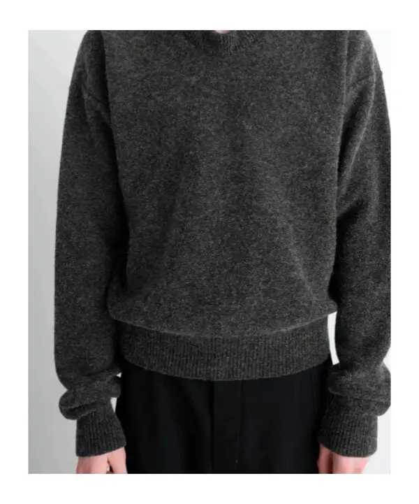 LEMAIRE Boxy V-neck Jumper - Black