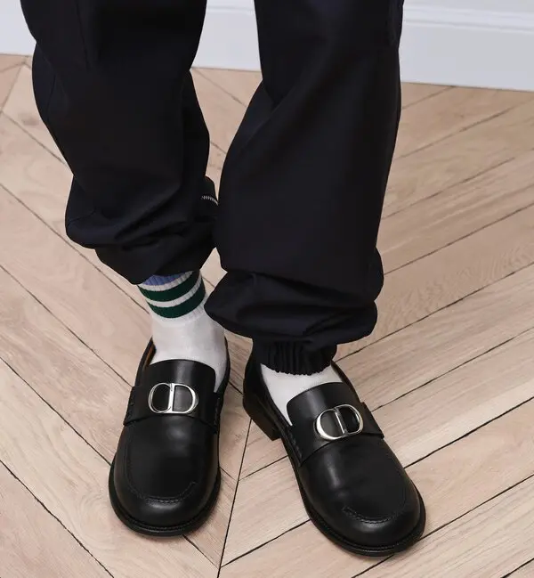 Dior Archie Loafer With Palladium Cd Icon Signature - Black