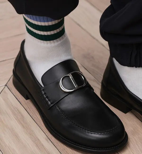 Dior Archie Loafer With Palladium Cd Icon Signature - Black