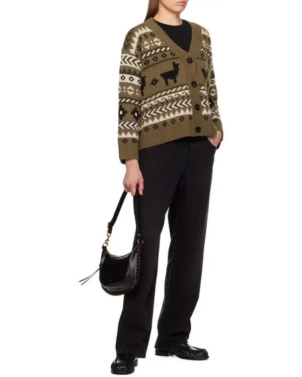 Isabel Marant Étoile Oskan Moon Studded Shoulder Bag - Black