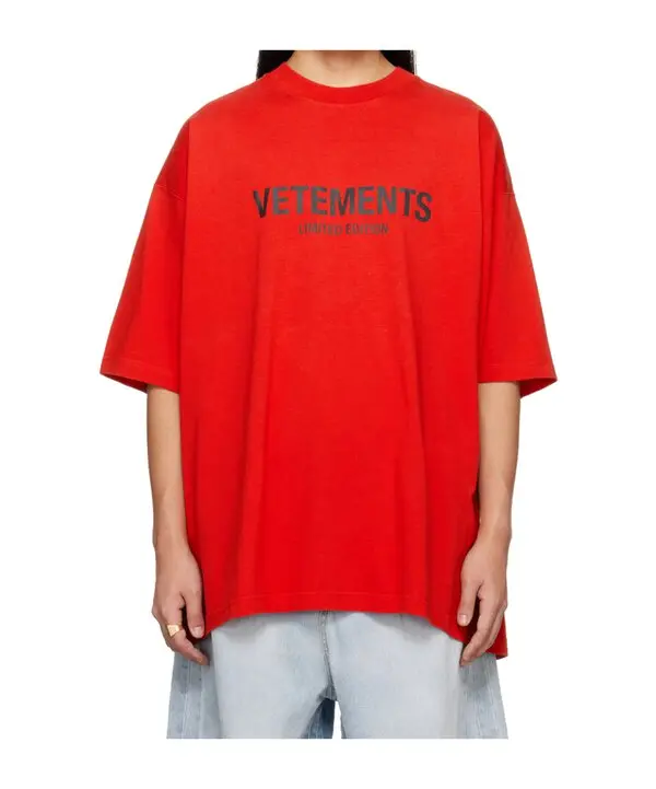 Vetements T-shirt With Round Neck And Short Sleeves - Red