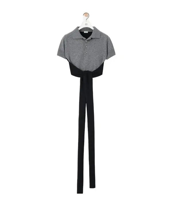 Loewe Open Back Polo Sweater - Gray/black