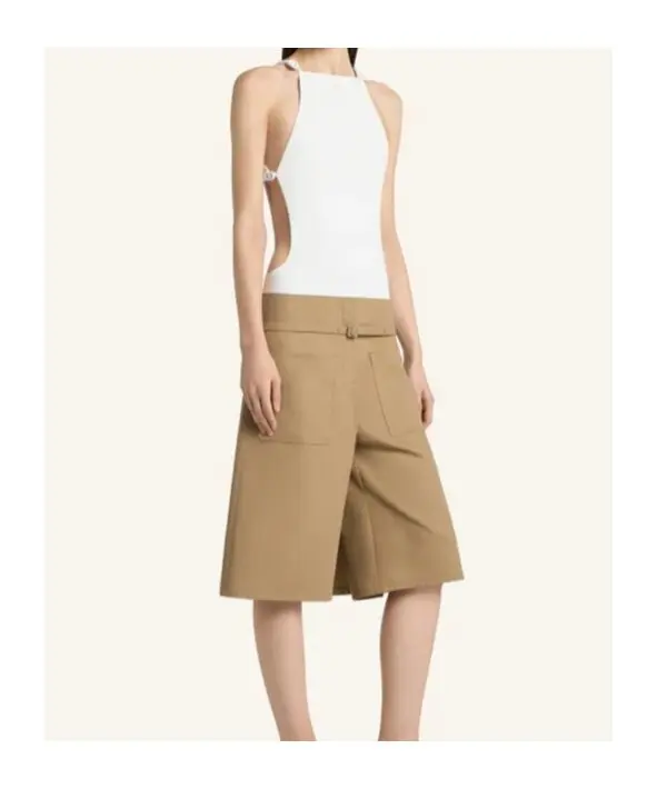 COURREGES Cut Out One-piece Swimsuit With Buckle Detailing - White