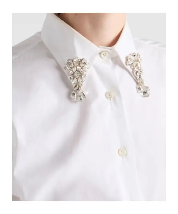 Prada Embellished Collar Shirt