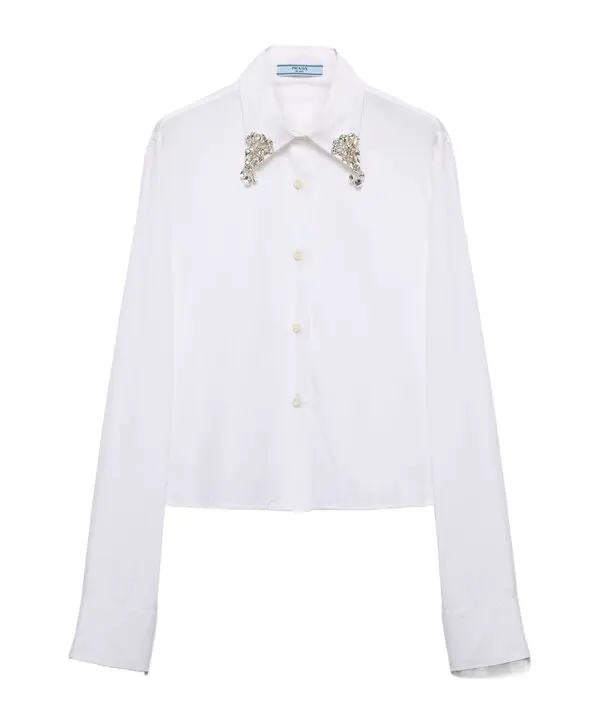 Prada Embellished Collar Shirt - White