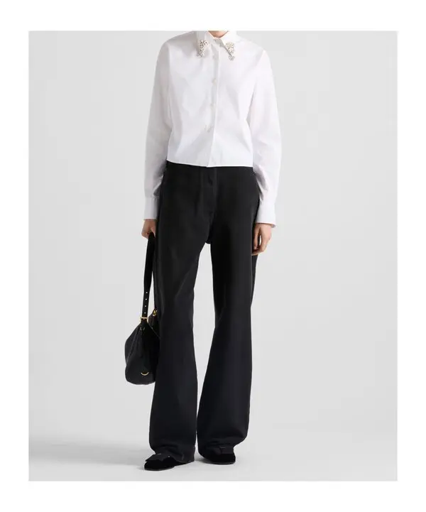Prada Embellished Collar Shirt - White