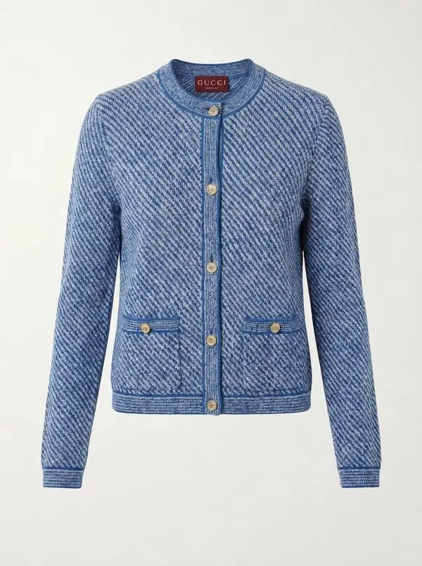 Gucci Fine Knit Crewneck Cardigan