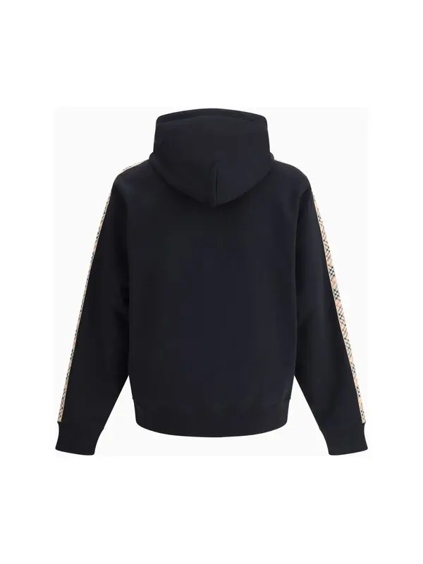 Burberry Check Trim Zip-up Drawstring Hoodie