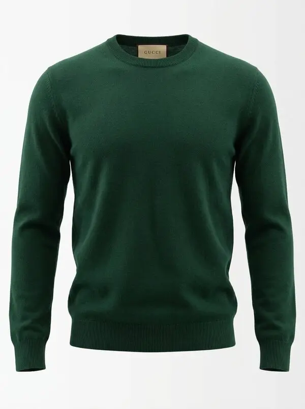 Gucci Embroidered Knit Sweater - Green