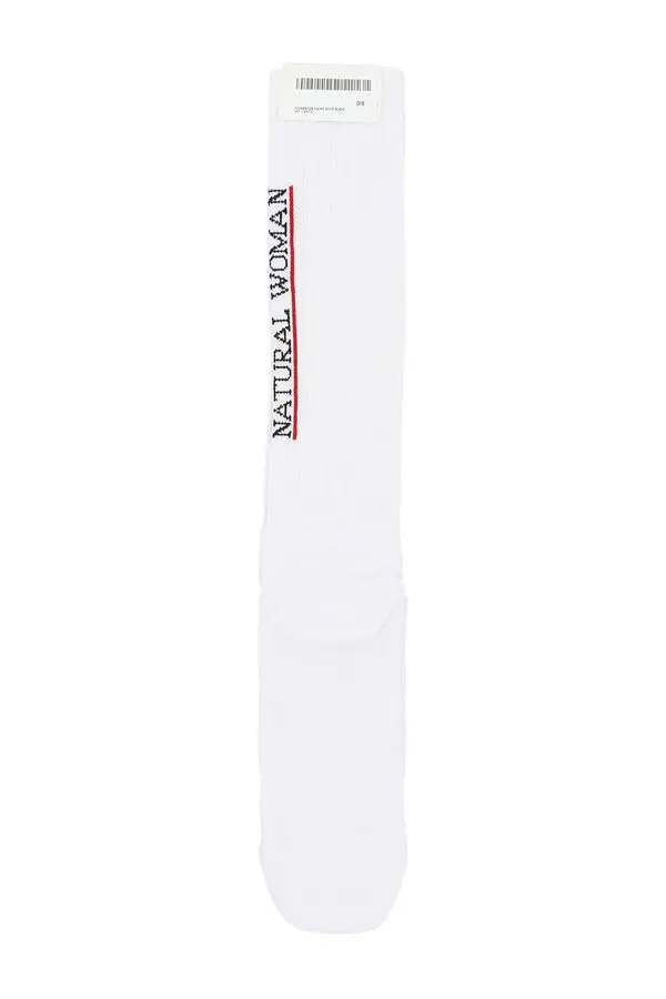 Off-White Logo Printed Ribbed Socks