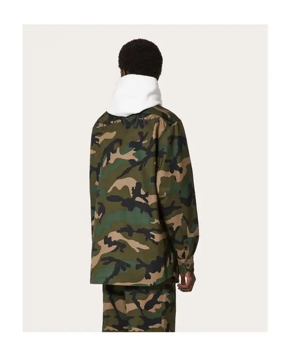 Valentino Garavani Camouflage Printed Long-sleeved Overshirt