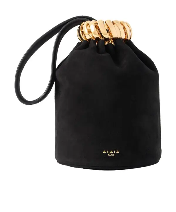 Alaïa Suede Bucket Clutch - Black