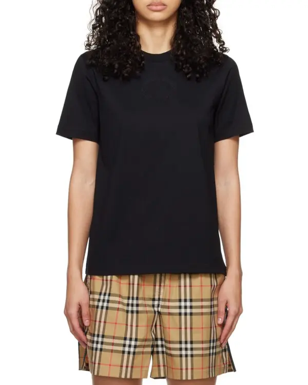Burberry Short Sleeved Crewneck T-shirt With Logo Detail - Black