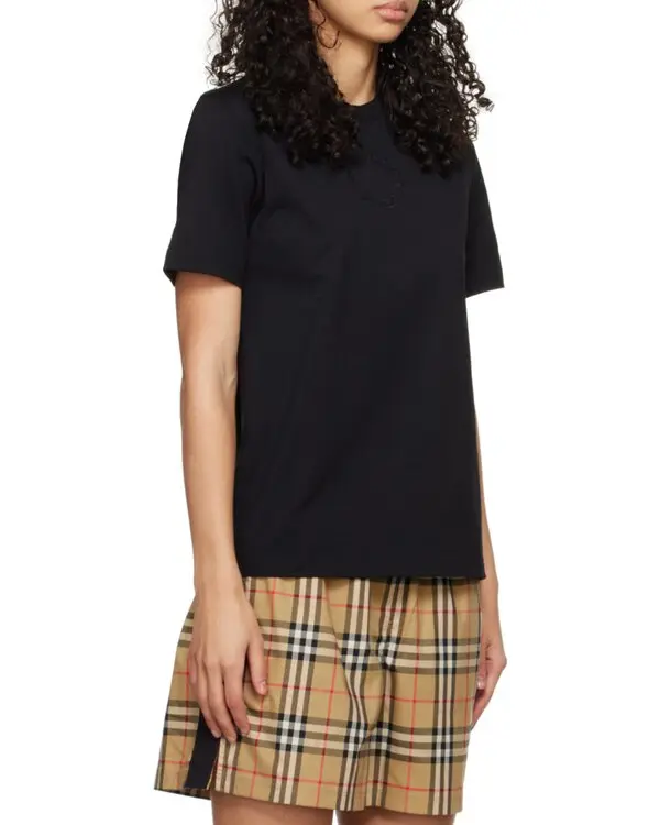 Burberry Short Sleeved Crewneck T-shirt With Logo Detail - Black