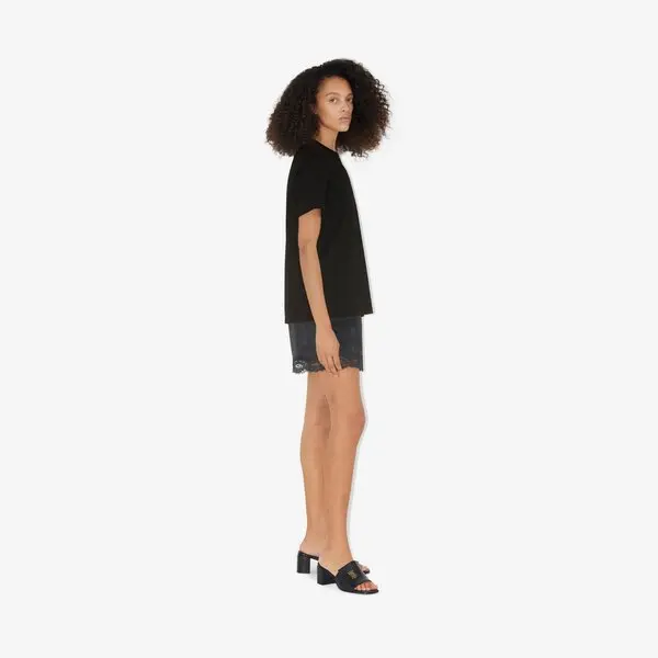 Burberry Short Sleeved Crewneck T-shirt With Logo Detail - Black