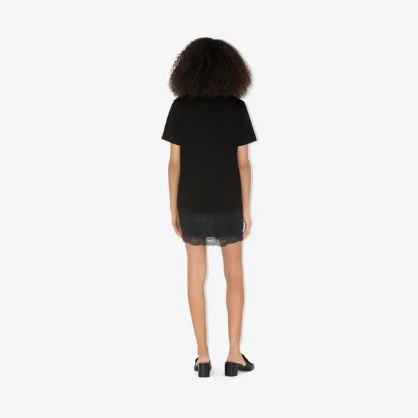 Burberry Short Sleeved Crewneck T-shirt With Logo Detail - Black