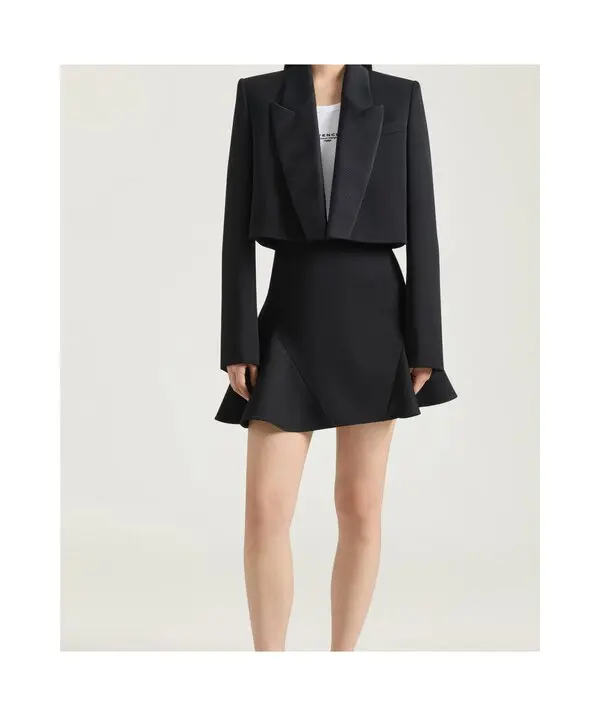 Givenchy Ruffled Wool Mini Skirt