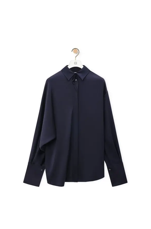 Loewe Draped Shirt In Silk - Night