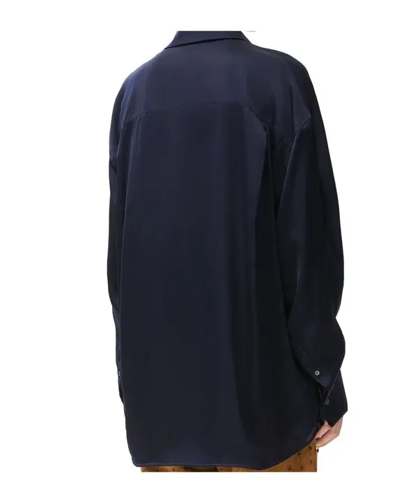 Loewe Draped Silk Shirt With Bat Sleeves