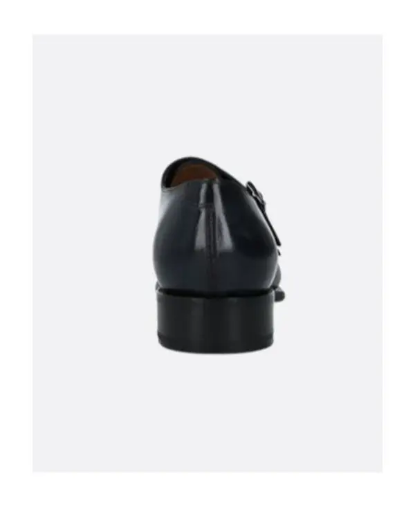Santoni Buckle Detailed Slip-on Monk Shoes - Black