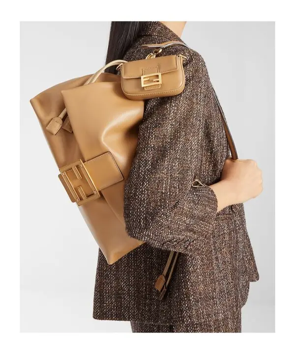 Fendi Cappuccino Nappa Leather Bag - Nude