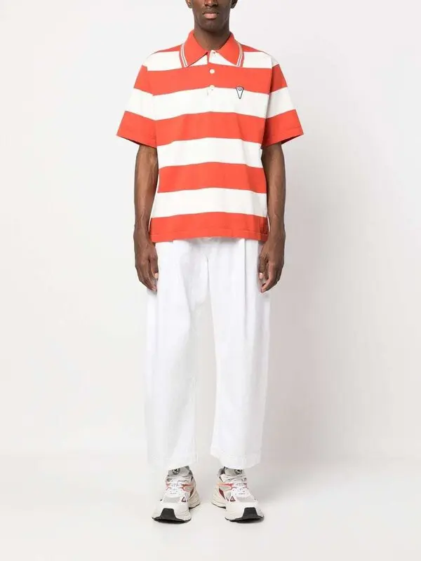 Kenzo Logo-patch Short-sleeved Striped Polo Shirt