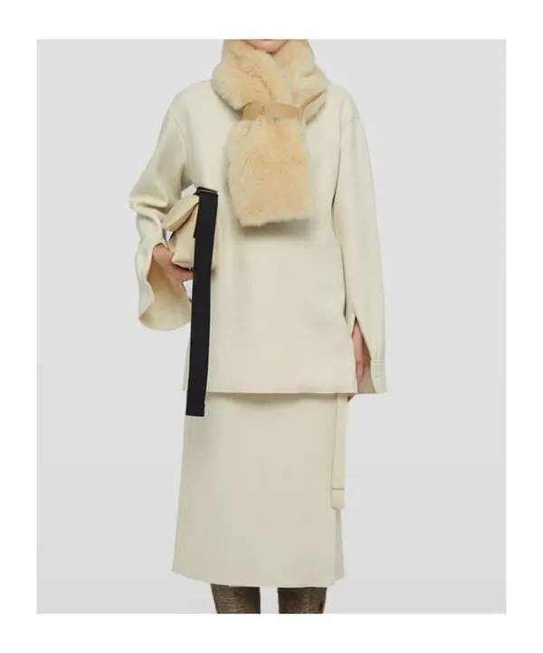 JIL SANDER High-neck Knitted Jumper With Back Slit And Side Slits