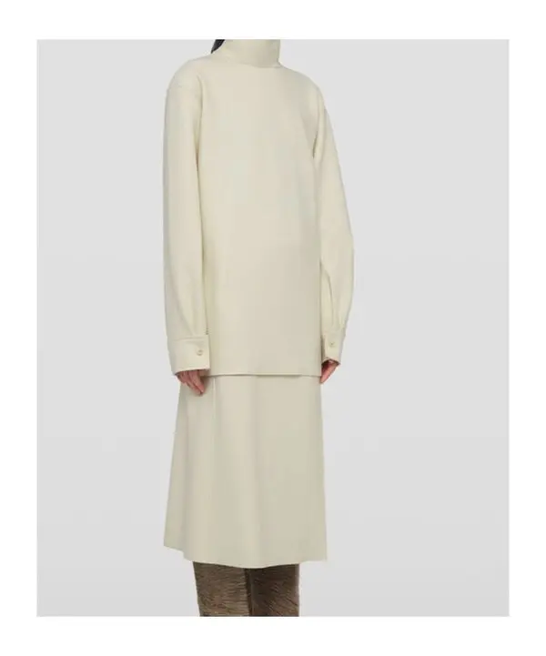 JIL SANDER High-neck Knitted Jumper With Back Slit And Side Slits