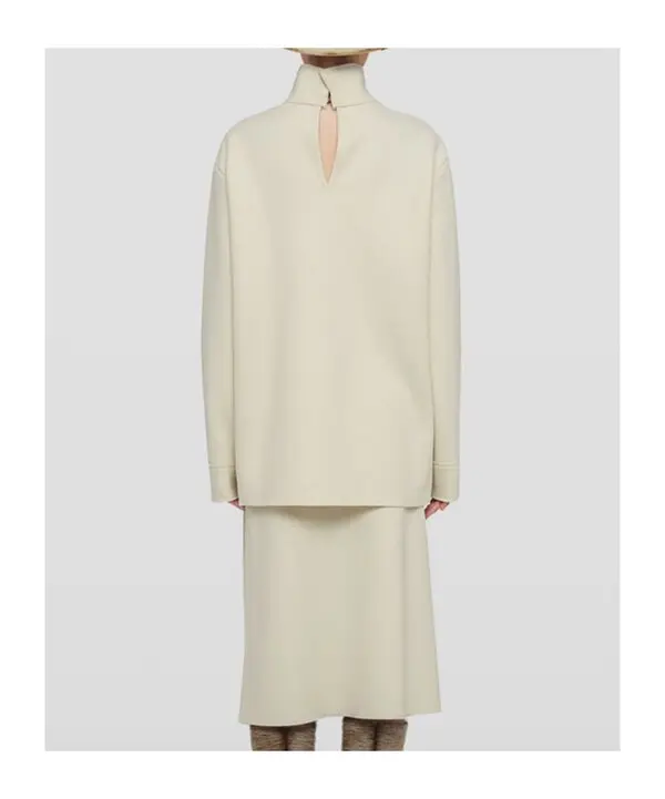 JIL SANDER High-neck Knitted Jumper With Back Slit And Side Slits