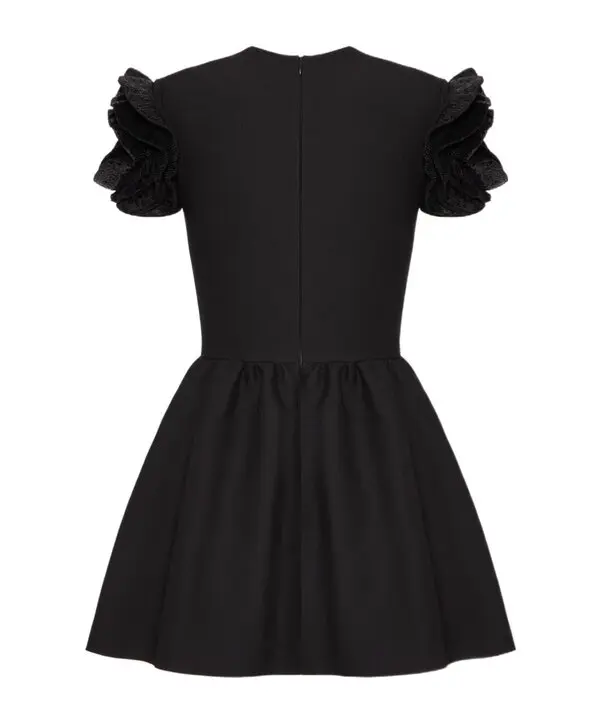 Valentino Garavani Ruffled Sleeve Crewneck Dress