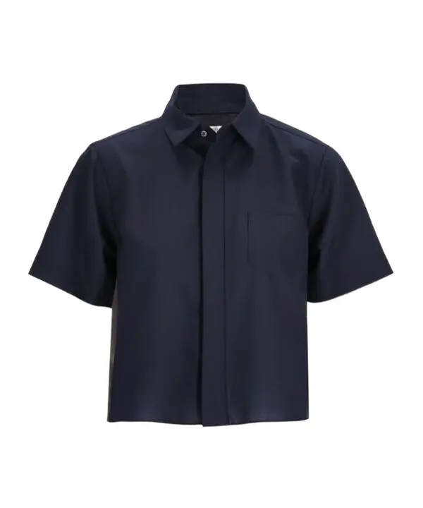 Sacai Panelled Short-sleeve Shirt - Black