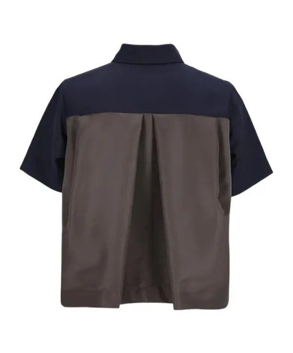 Sacai Panelled Short-sleeve Shirt - Black
