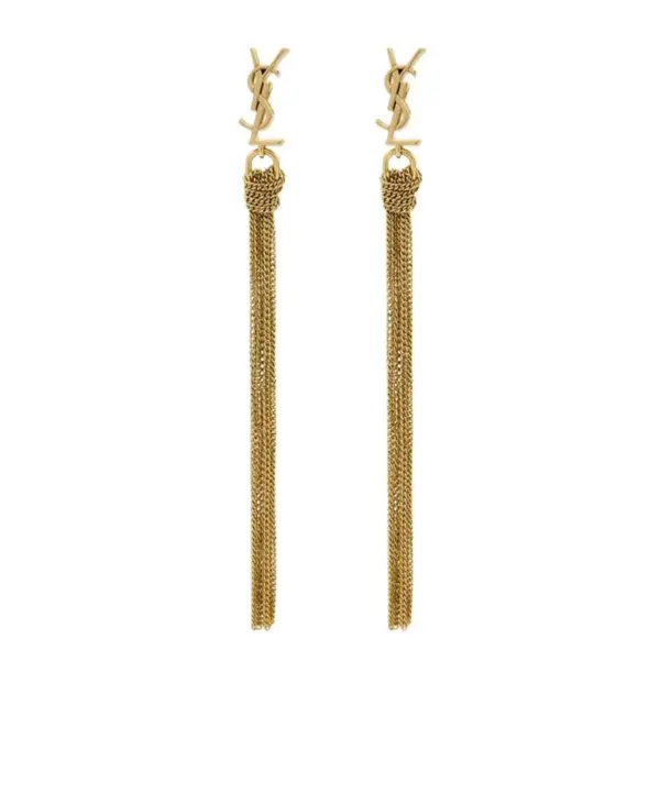 Saint Laurent Cassandre Tassel Earrings - Golden
