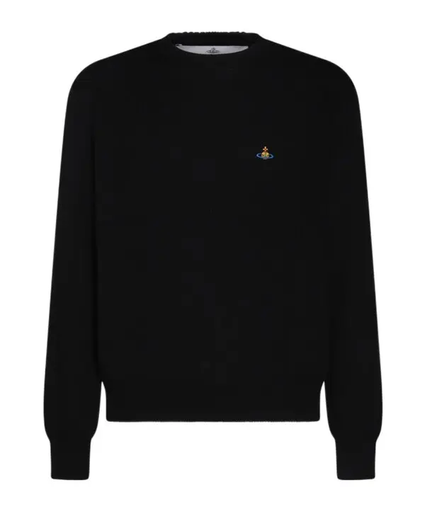 VIVIENNE WESTWOOD Alex Orb Embroidered Crewneck Jumper - Black